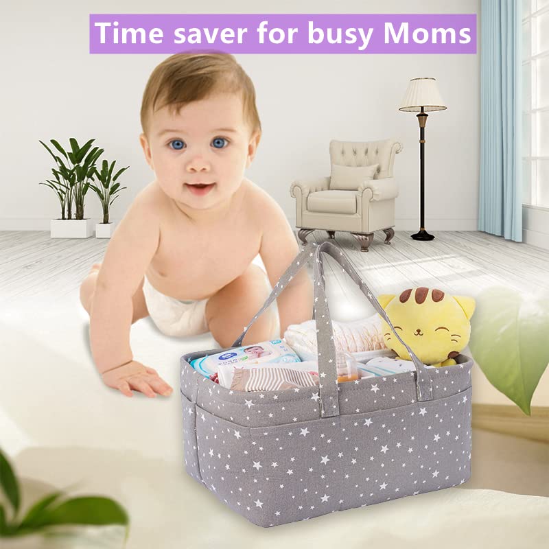 QiANBiRD Baby Diaper Caddy Organizer Storage Basket for Girl Boy Shower Gifts Portable Large Nursery Holder Tote for Changing Table or Car Newborn Essentials Baby Registry Must Haves Item…