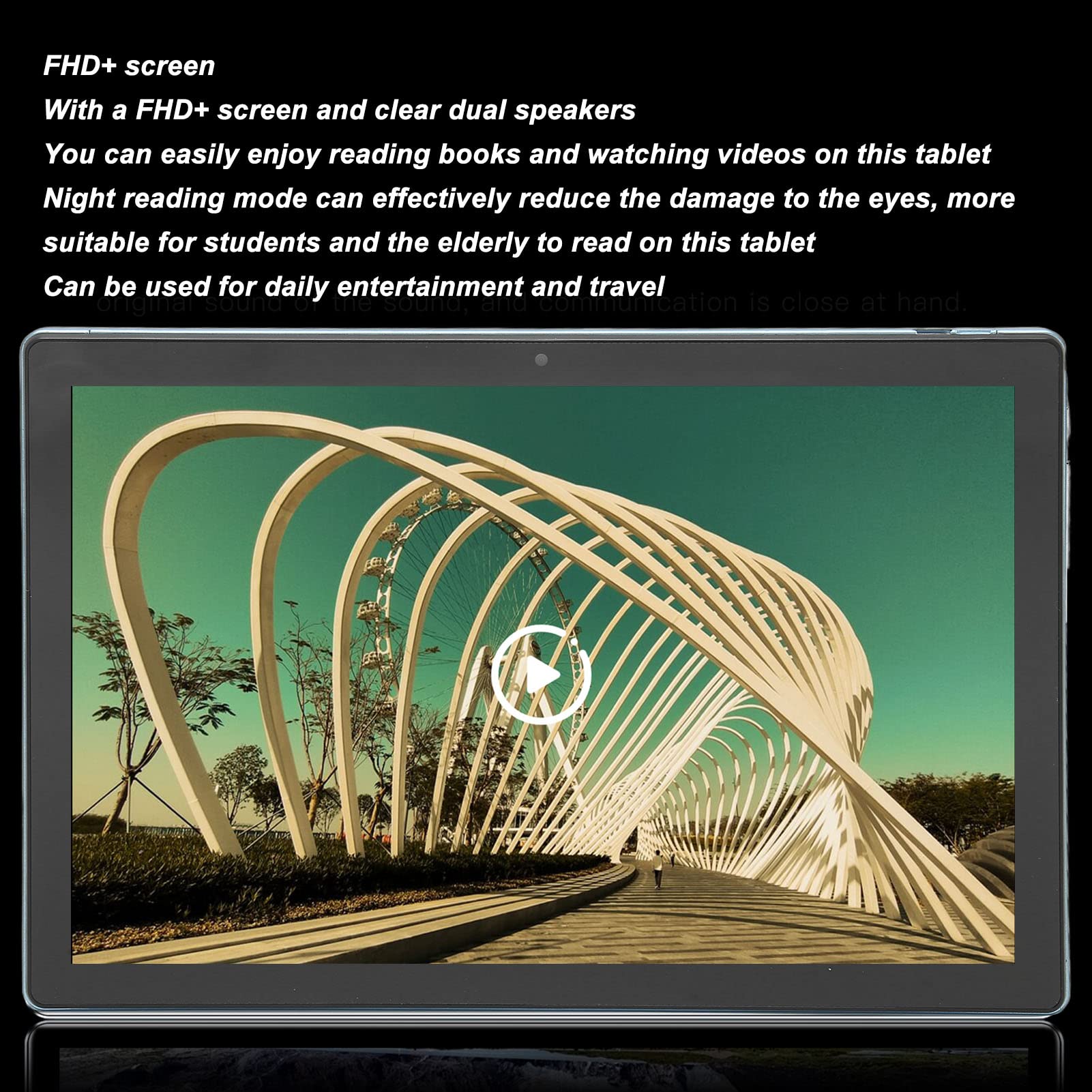 Acogedor 10.1 Inch Tablet, for Android 10.1 Tablet with 6GB RAM 128GB ROM, Octa Core CPU, 5G WiFi, HD Screen, Dual Camera and Speaker, Tablet for Work, Gaming (Blue)