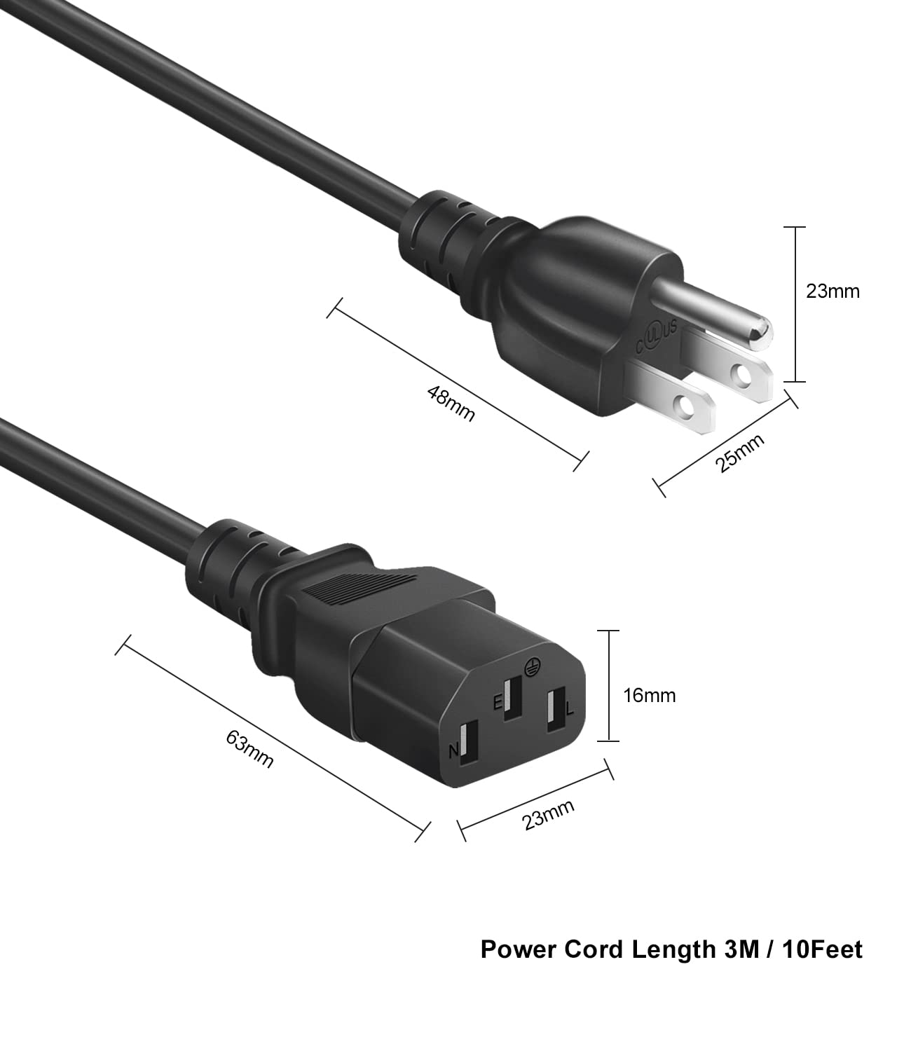 6FT PC Computer Power Cord for Dell OptiPlex Alienware XPS HP Elite Pavilion Envy Acer Lenovo ThinkCentre IdeaCentre MSI iMac Tower Desktop All in One Gaming AIO 3-Prong Power Cable