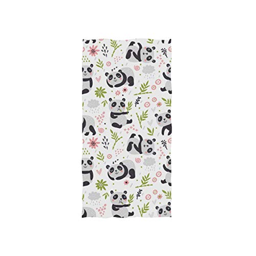 ALAZA Microfiber Gym Towel Cute Panda, Fast Drying Sports Fitness Sweat Facial Washcloth 15 x 30 inch