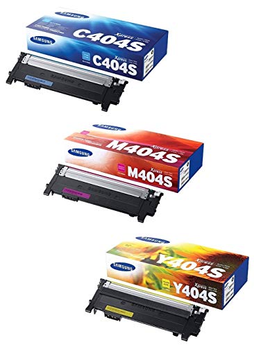 Samsung CLT-C404S, CLT-M404S, CLT-Y404S Toner Cartridge Set Cyan, Magental Yellow - 1 Each in Retail Packing