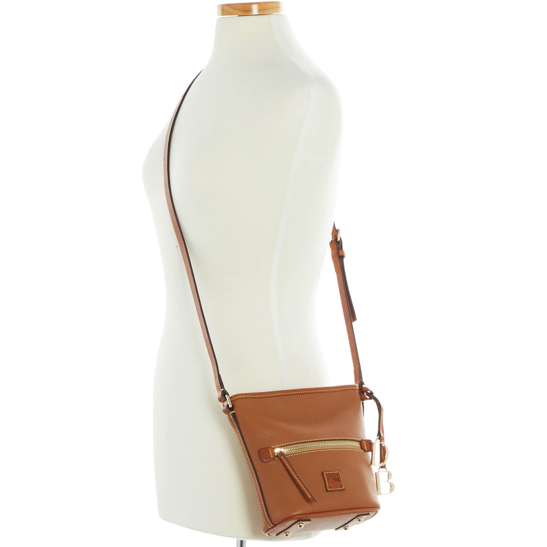 Dooney & Bourke Handbag, Pebble Grain Small Zip Sac Shoulder Bag - Brown