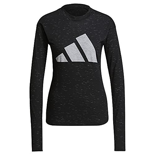 adidas Women's Sportswear Winners 2.0 Long Sleeve, Black Melange, Large