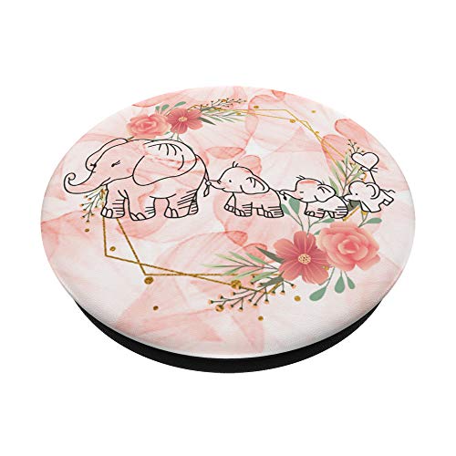Mama Elephant & Baby Bonding Phone Grip for Mom - 3 KIDS PopSockets Grip and Stand for Phones and Tablets