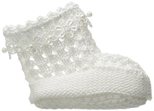 Jefferies Socks Baby Girls' Newborn Daisy Pearl Bootie, White
