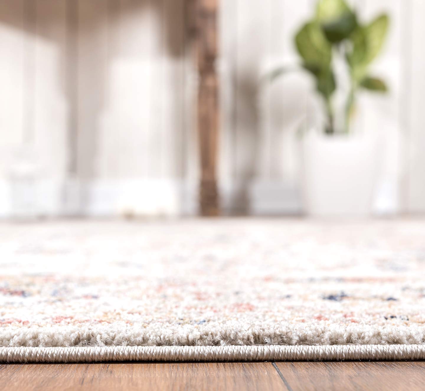 Abani Traditional Cream & Beige Vintage 5'3" X 7'6" Area Rug, Babylon Collection - Oriental Medallion Distressed Rug, Rugs