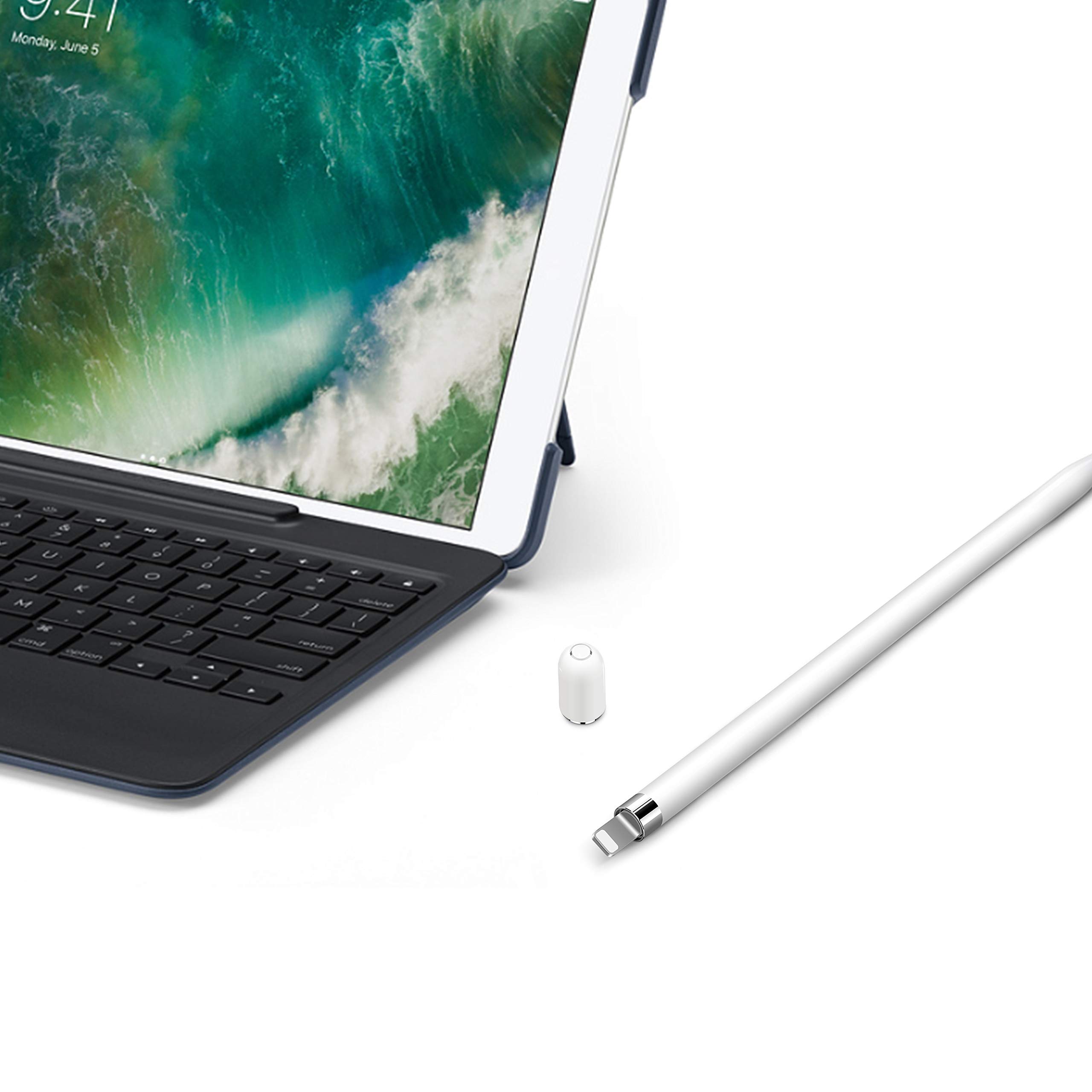 Jelanry Pencil Cap for Apple Pencil Magnetic Replacement Cap Stylus Protective Cover Caps for Apple Pencil 1st Generation iPad Pro Pen (2 Pack)