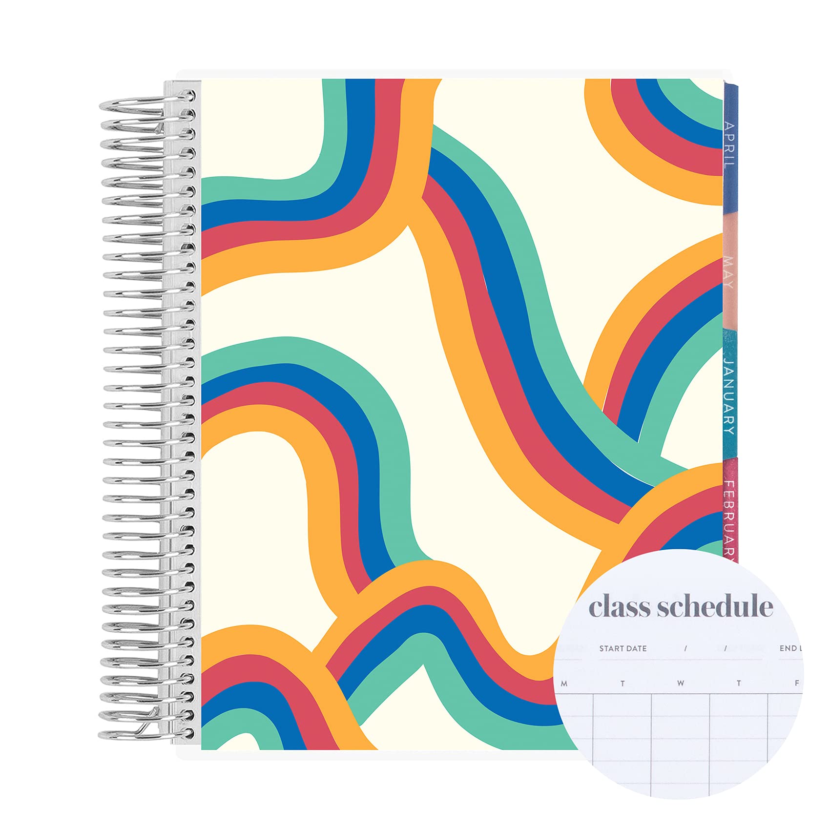 7" x 9" Spiral Bound 12 Month Academic Planner ( Jan 2022 - Dec 2022 ) - Endless Rainbows. Monthly & Pages. Productivity & Schedule Pages. Stickers by Erin Condren.