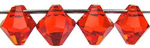 6mm Hyacinth, Czech Machine Cut Top Drilled Bicone Pendant (6301 Shape), 12 Pieces