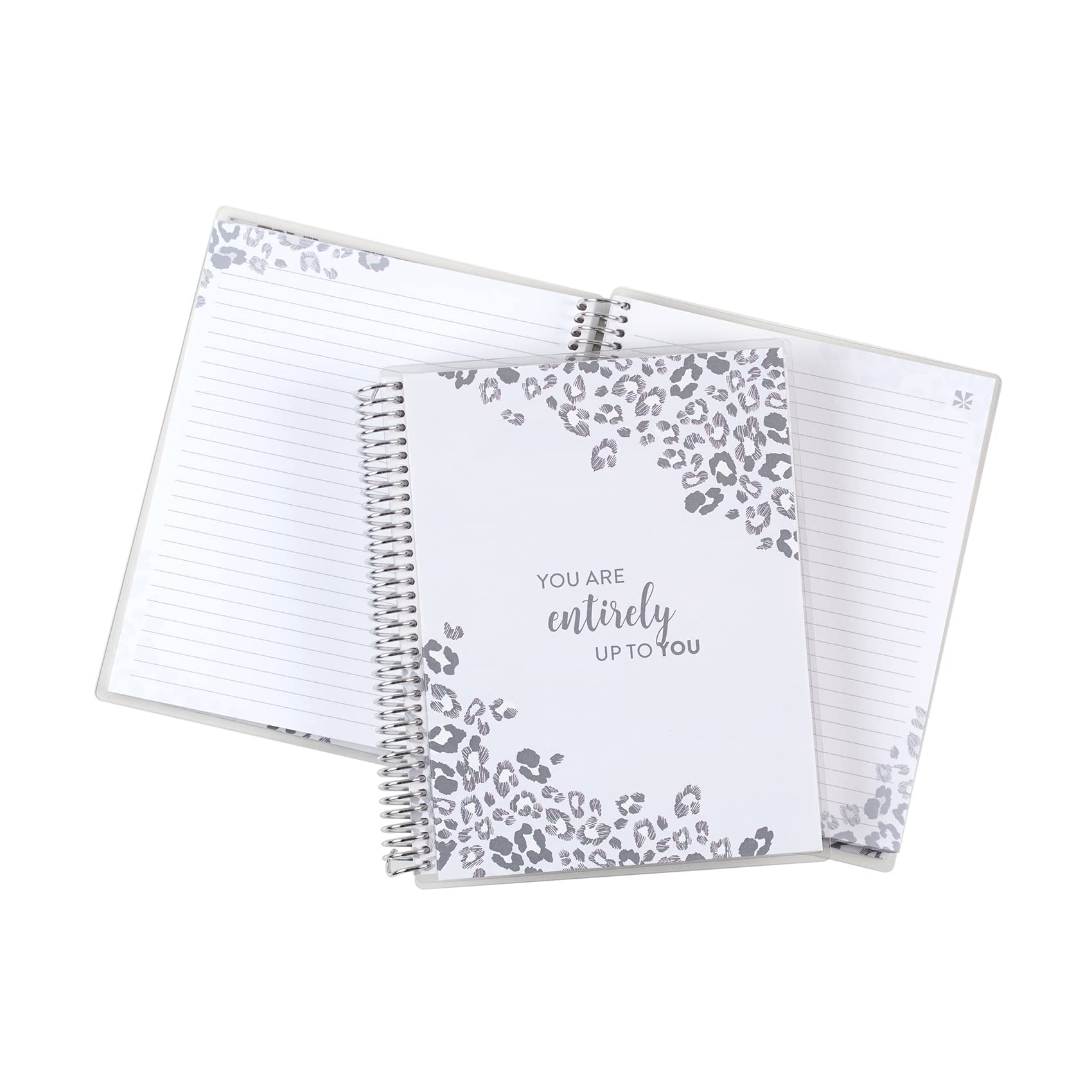 7" x 9" Spiral - Bound College Ruled Notebook – Leopard. 160 Lined Page Note Taking & Writing Notebook. 80 Lb. Thick Mohawk Paper. Stickers Included by Erin Condren.