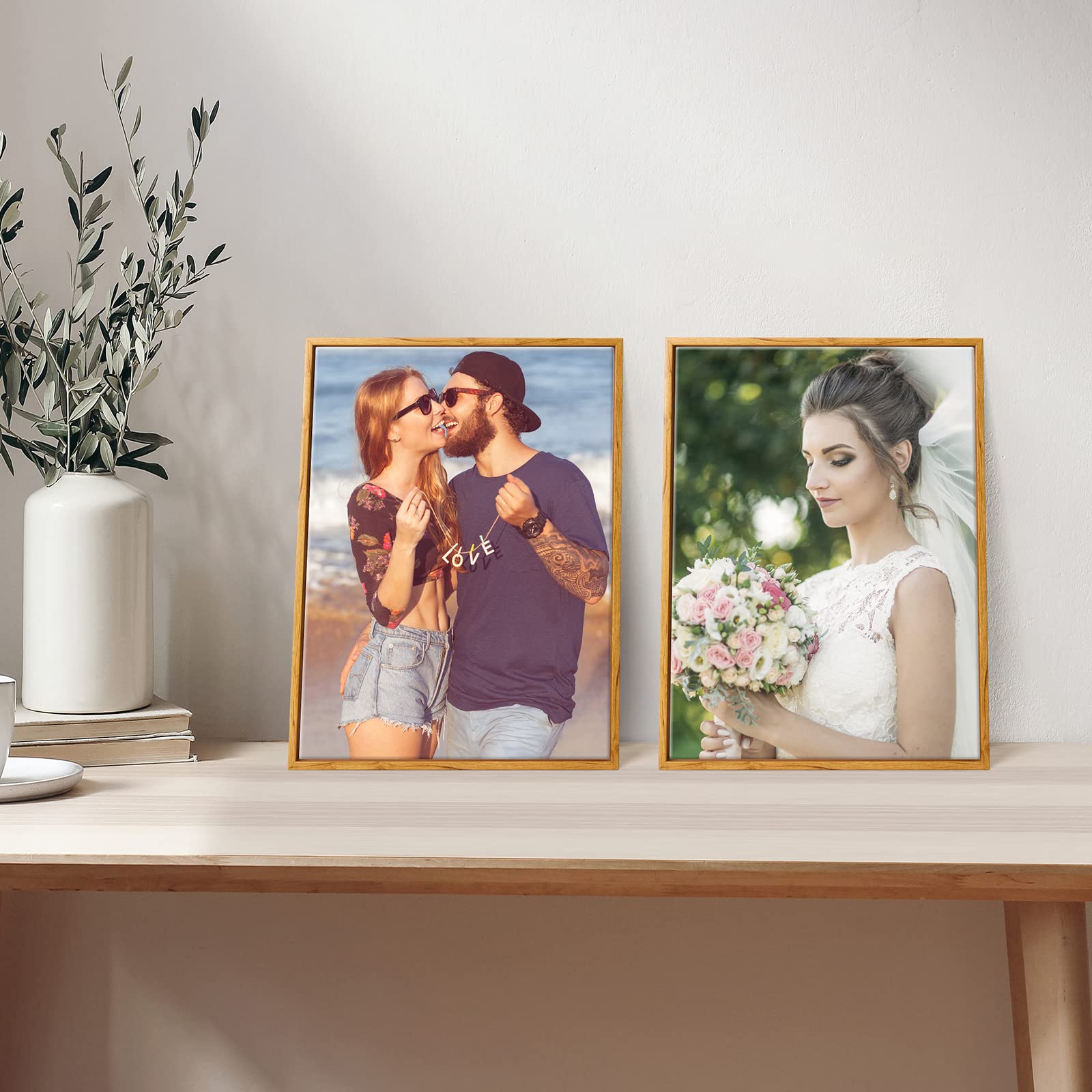 4 Pieces Floating Frame for 12 x 16 Inch Canvas Painting 0.6-0.8 Deep Floater Frame for Canvas Prints Diamond Art Frame for Wall Prints Poster Oil Paintings Paint by Numbers Gallery Frame Decor