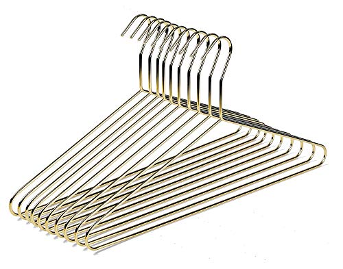 Quality Gold Modern Extra Heavy Duty Metal Hangers β Clothing Thin Compact Hanger β Coated Metal Hangers for Wardrobe β Shirt Pants Slim Hanger - 10 Pack