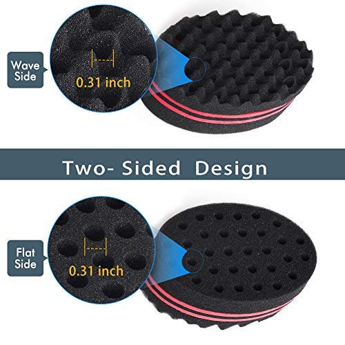 4 Pcs Varied Hair Sponges, Curl Sponge for Men, Twist Sponges, Sponge Brush for Afro Curl, Dreadlock Sponge(blend)