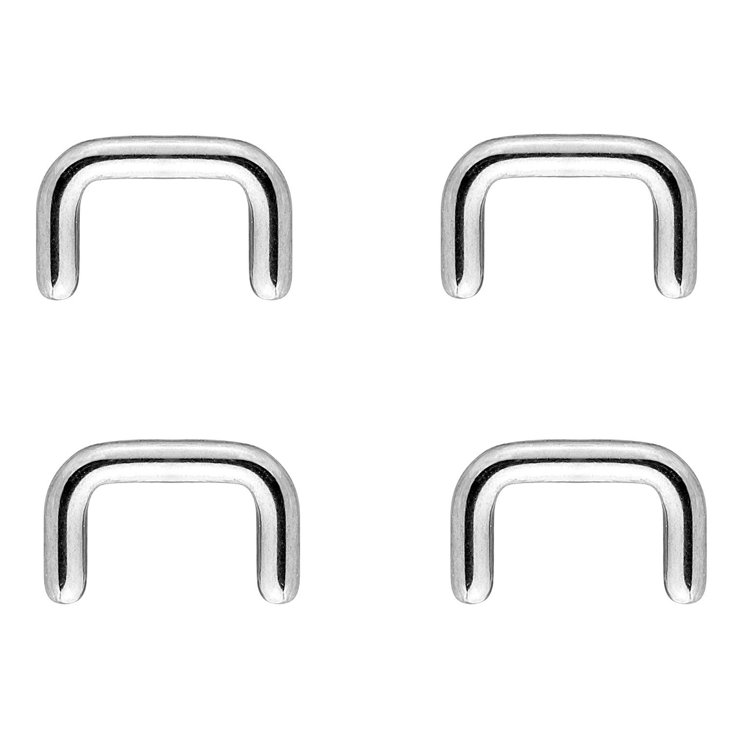4PC Value Pack Lot Stainless Steel Staple Septum Nose Ring Retainers (16 Gauge (1.2mm))