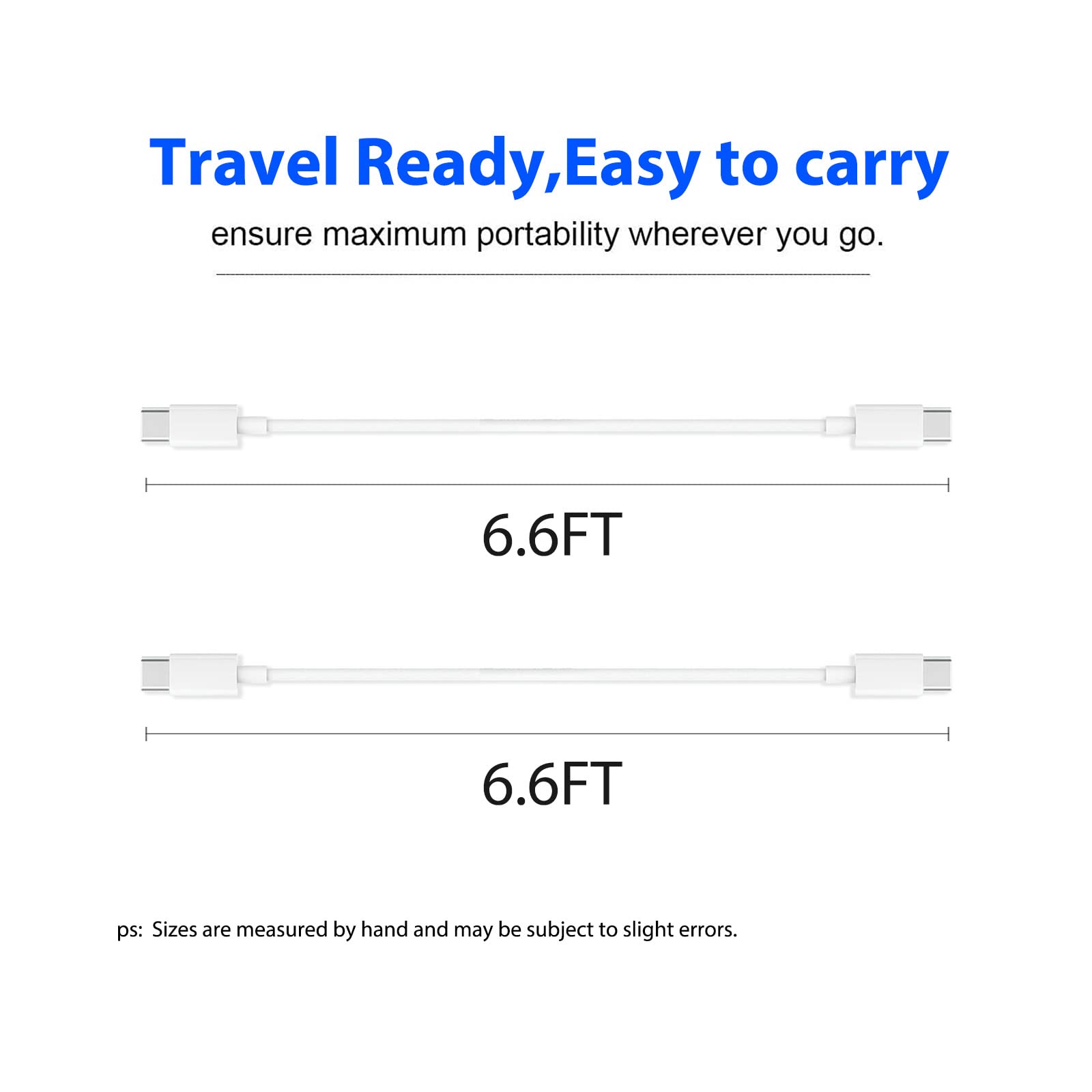 6ft 2Pcs USB-C to USB-C 66W Fast Charger Cable Cord for iPad Pro 12.9 Inch (3rd 4th 5th Gen) 11 In 3rd/2nd/1st Gen & New iPad Mini 6th Gen(2021) Air 4th MacBook Air,for Stylus Pen USB C Charging Cable