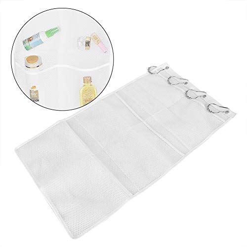 Beufee 2 Pack Mesh Hanging Shower Organizer, Bath Shower Caddy Organizer Curtains Bathroom Toiletry Wall Door Hanger Organizer with 6 Pockets