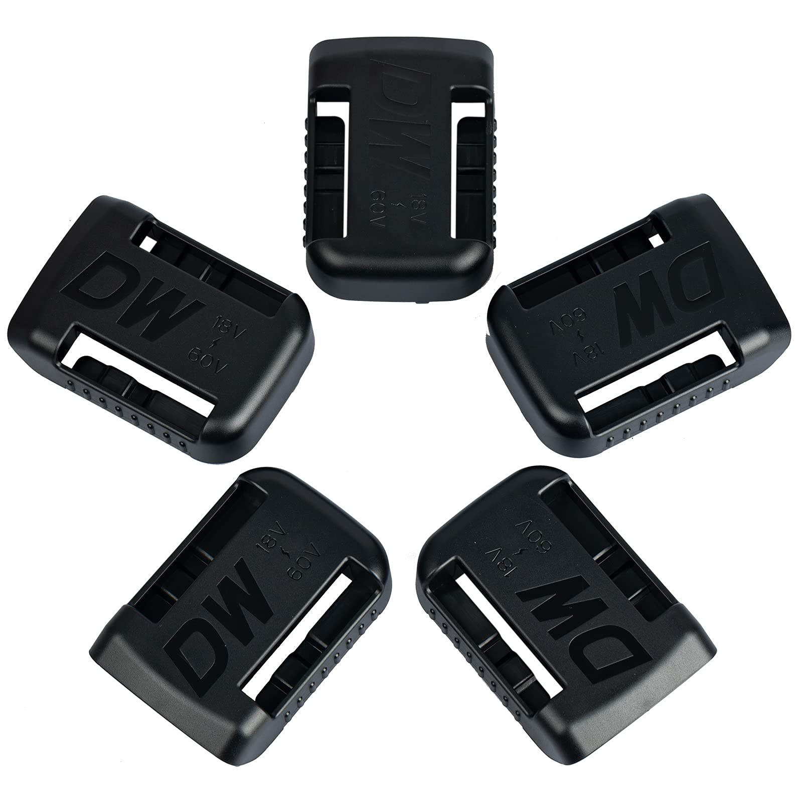 5Packs Mellif Battery Holder for Dewalt 20V 60V Battery Wall Mount Display Hanger Dock Garage Organization, Black