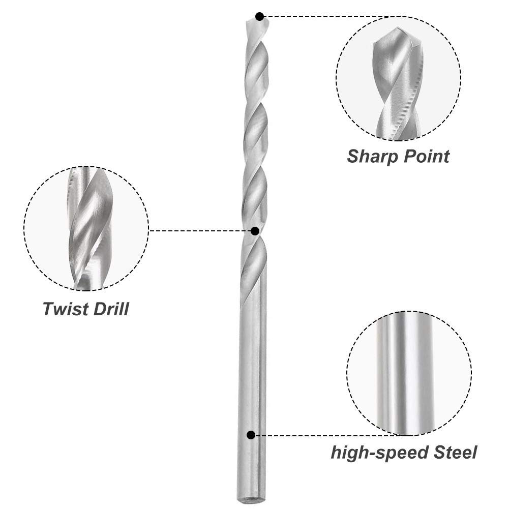 Utoolmart Twist Drill High Speed Steel Bit, Mini Twist Drill Bits Set, Jobber Small Twist Drill Bits, 7.9mm Twist Drill, HSS-4241 Twist Drill Bit Set, for Steel Aluminum Alloy, 1 Pcs