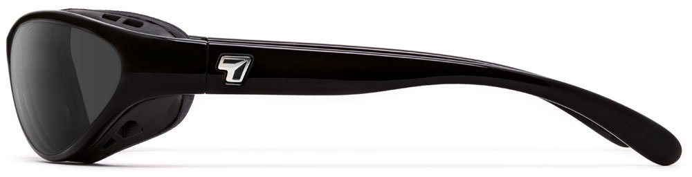 7eye Viento Wind Blocking Sunglasses, Glossy Black, Gray Lenses