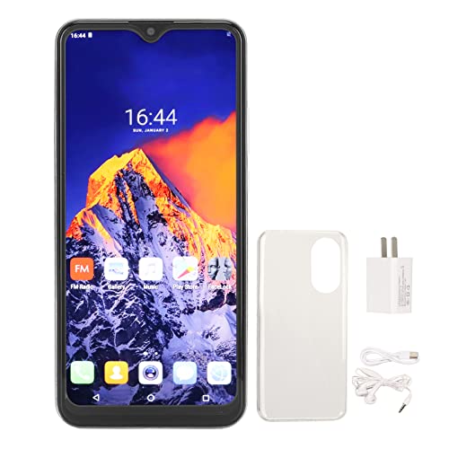 6GB 64GB Smartphone, 6GB 64GB H22 6.5 Inch Smartphone MT6580 CPU Ultra Slim Face Recognition White for Daily Life (US Plug)
