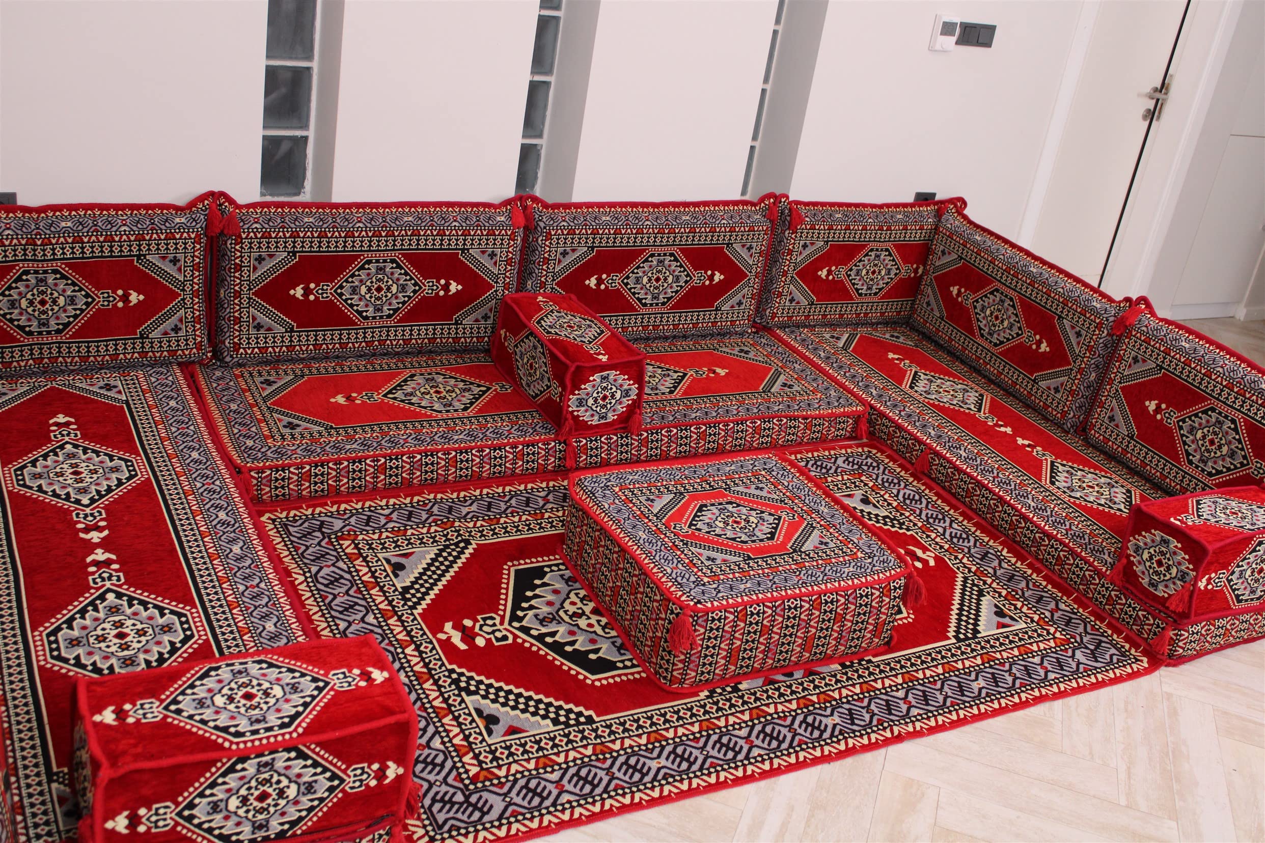 Arabic U Shaped Sofa Set, Arabic Floor Seating, Arabic Floor Sofa, Arabic Majlis Sofa, Bench Cushions, Seating Cushions, Arabic Couches