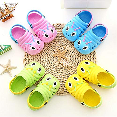 TMEOG Baby Sandals, Boys Girls Sandals Clogs Cute Caterpillar Slip On Lightweight Kid's Beach Slipper (Fruit Green, 2_years)