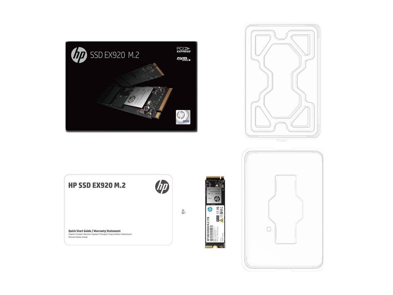 HP EX920 M.2 1TB PCIe 3.1 X4 Nvme 3D TLC NAND Internal Solid State Drive (SSD) Max 3200 Mbps 2Yy47Aa#ABC