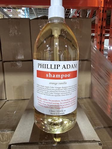 Phillip Adam Orange Vanilla Shampoo - Enriched with Apple Cider Vinegar - Boosts Shine - For All Hair Types - Sulfate Free & Paraben Free - 33.8 Ounce