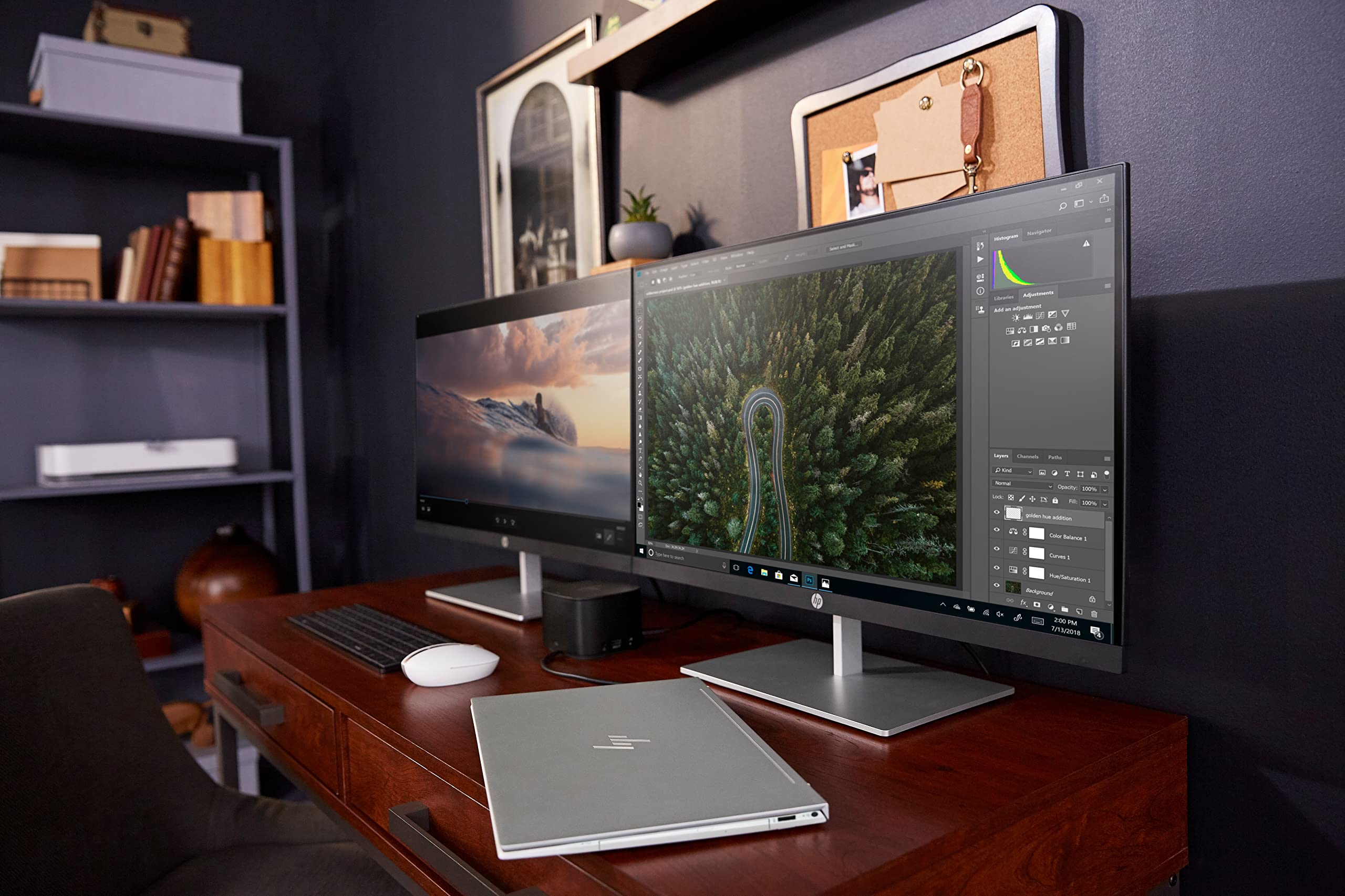 HP Pavilion 27q 27-inch QHD 2k 1440p IPS LED Monitor with AMD FreeSync Support, 100% sRGB, and VESA Mounting Bracket (1HR73AA#ABA) - Silver