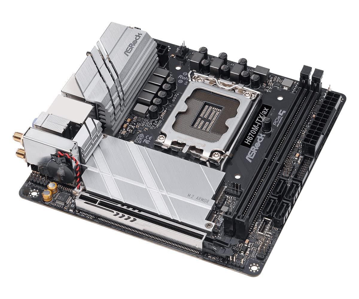 CUK ASRock H670M-ITX/ax Mini ITX Motherboard for 12th Gen Intel LGA 1700 CPUs at 125W PL1 with PCIe 5.0 x16 Graphics