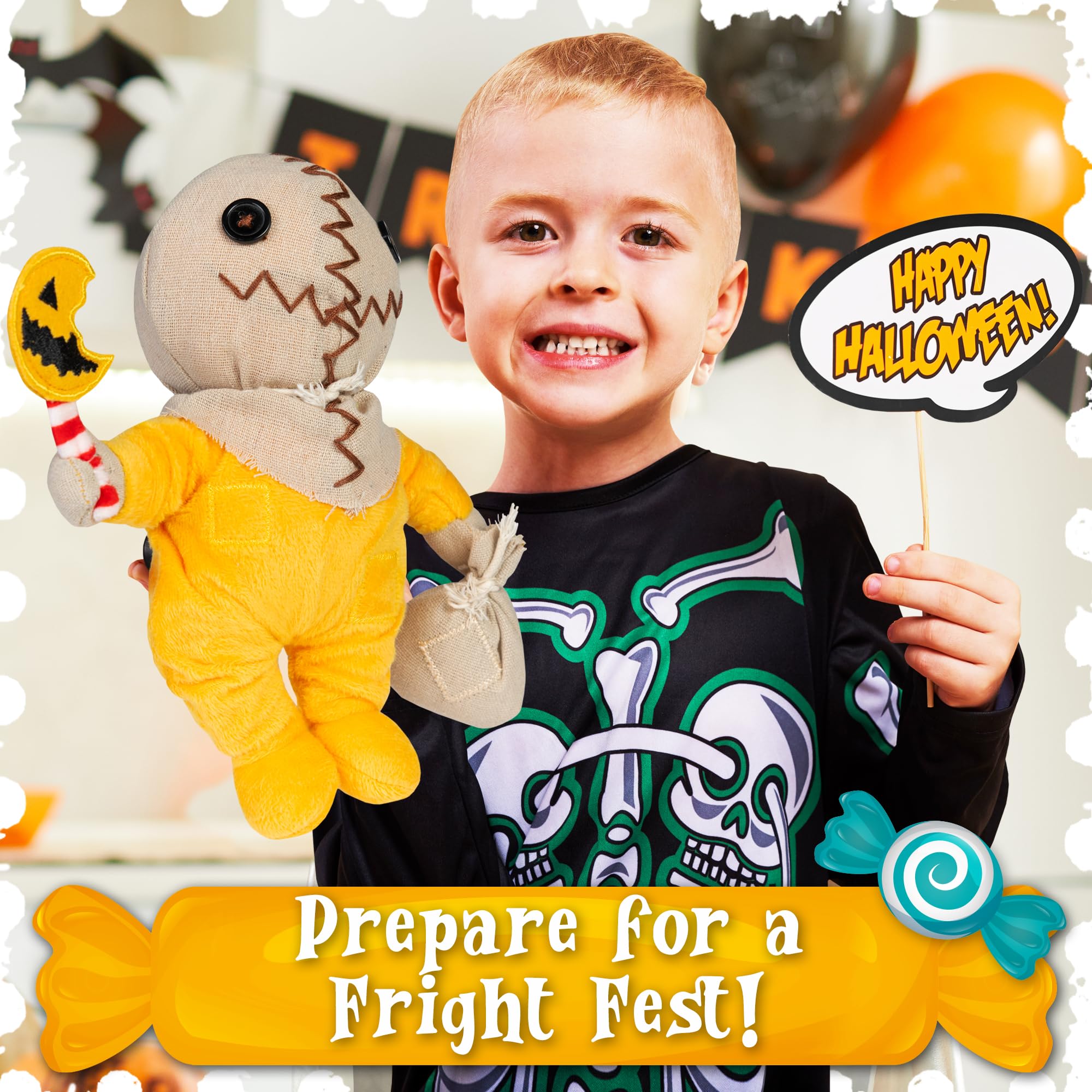 8" Sam's Trick-or-Treat Plush: Halloween Doll for Spooky Decorations and Collectors, Stuffed Animal Design
