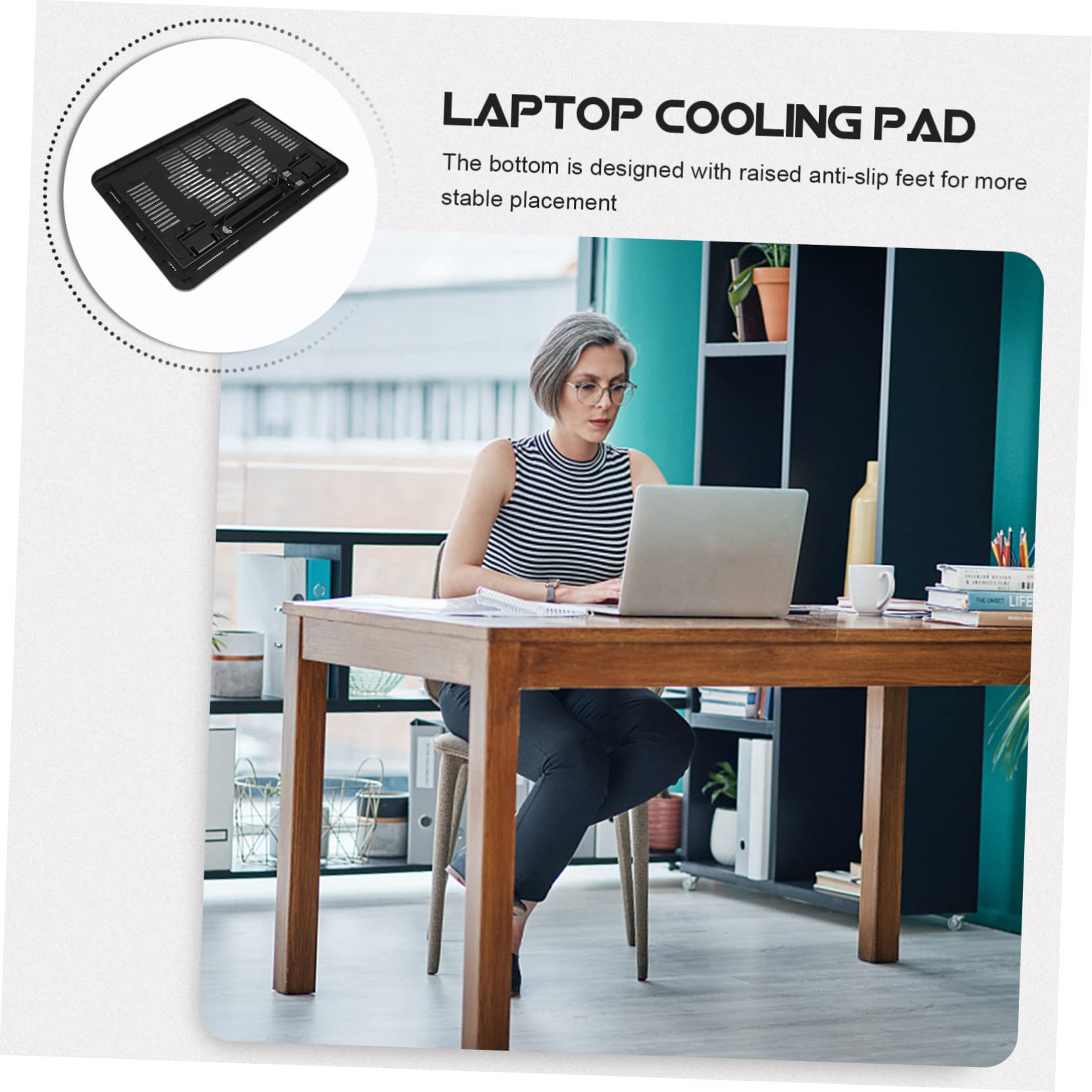 Abaodam Notebook Cooler Tablet Mount Laptop Support Laptop Bracket Gaming Cooling pad Laptop Cooling Stand Tablet car Holder protable Fan Laptop Fan Cooling pad n19 Supplies Iron net Desk