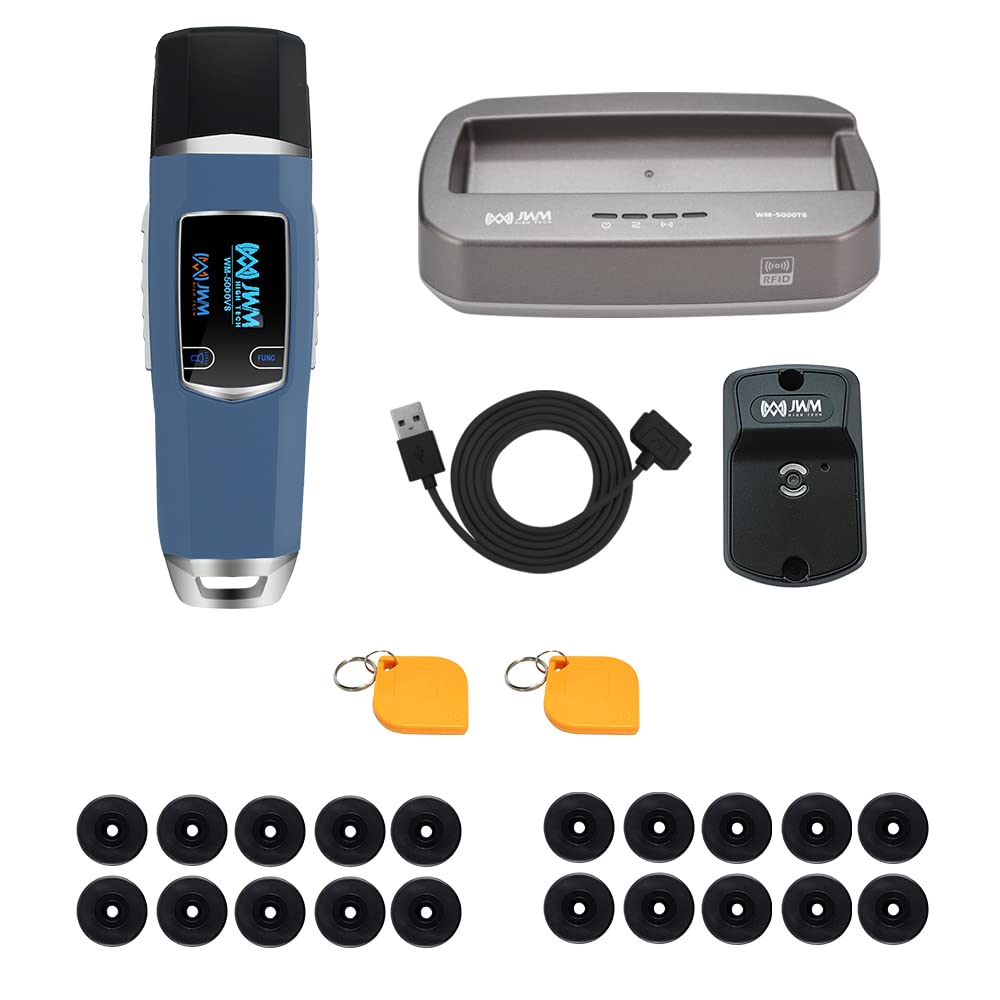 JWM Security Guard Patrol System Long Range RFID Reader with Download Station, 2.4G Tag for Remote Patrol, Flashlight, Free Cloud Software