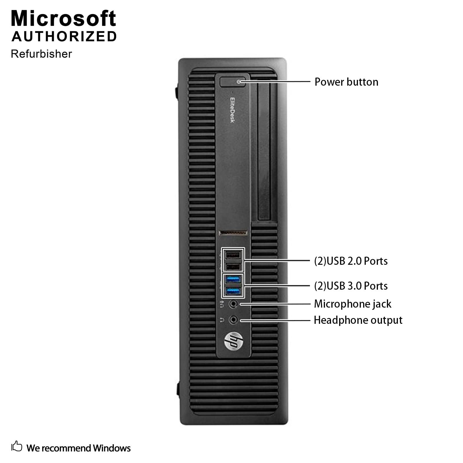 HP ProDesk 600 G2 Small Form Factor PC, Intel Quad Core i7-6700 up to 4.0GHz, 16G DDR4, 512G SSD + 1T, WIFI, Bluetooth 4.0, DVDRW, Windows 10 64-Multi-Language Support English/Spanish/French (Renewed)