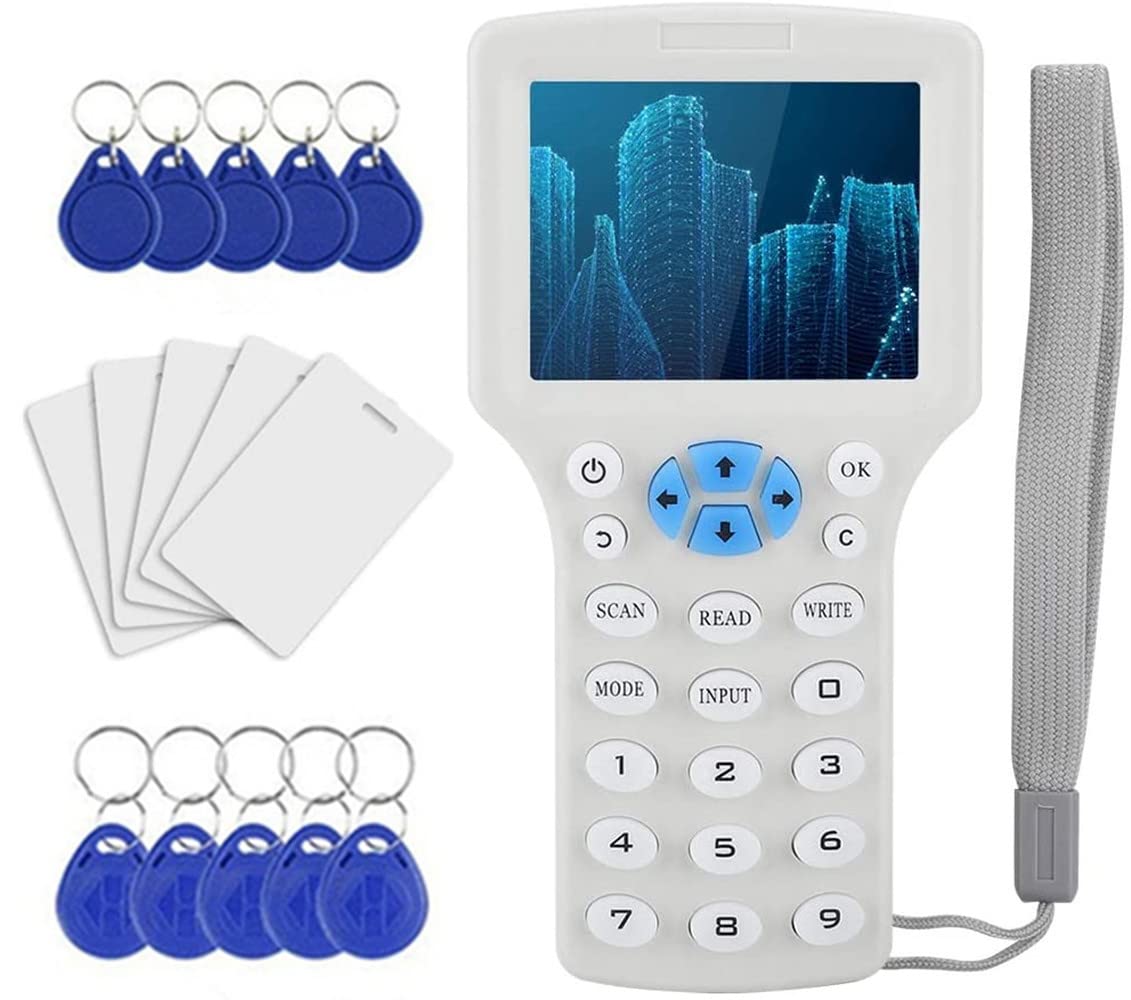 JYT-TOOLS RFID NFC Copier Reader Writer Cloner English 10 Frequency Programmer for ID IC Card/keyfob and 13.56mhz UID Key Access Control System