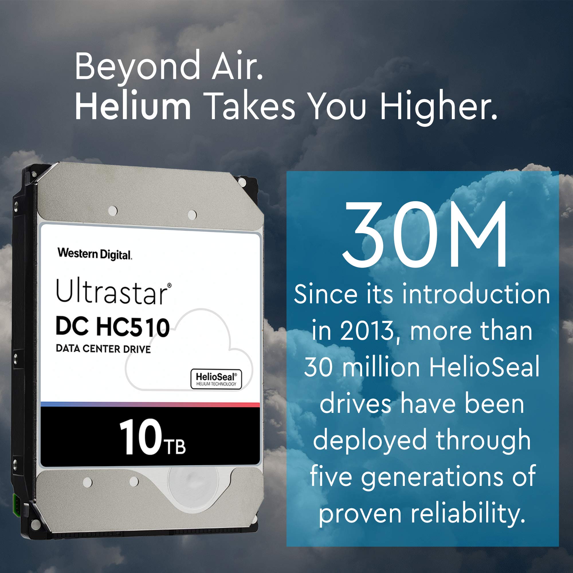 HGST WD Ultrastar DC HC510 10TB 7200 RPM SATA 6Gb/s 3.5" Helium Platform Enterprise Hard Disk Drive - HUH721010ALE604 (0F27606)