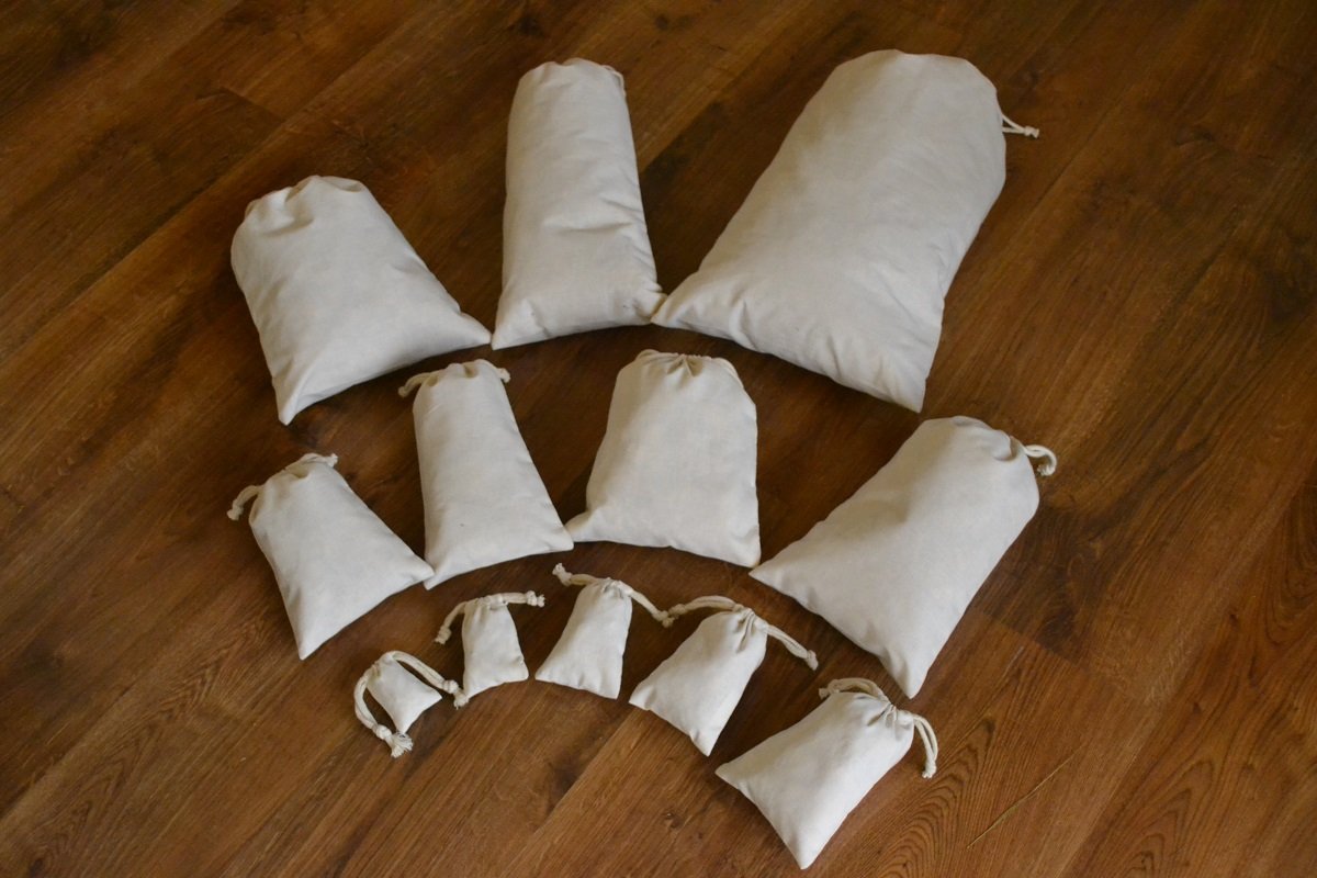 8"x10" Reusable Eco Friendly 100% Cotton Double Drawstring Muslin Bags "Premium Quality" (Natural Color)- Set of 100