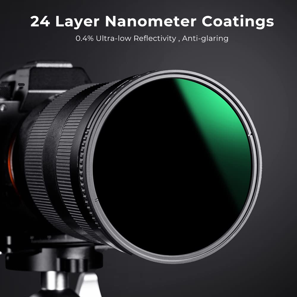 K&F Concept 58mm Variable Neutral Density Lens Filter ND8-ND2000 (3-11stop) Waterproof Adjustable ND Lens Filter with 24 Multi-Layer Coatings for Camera Lens (D-Series)