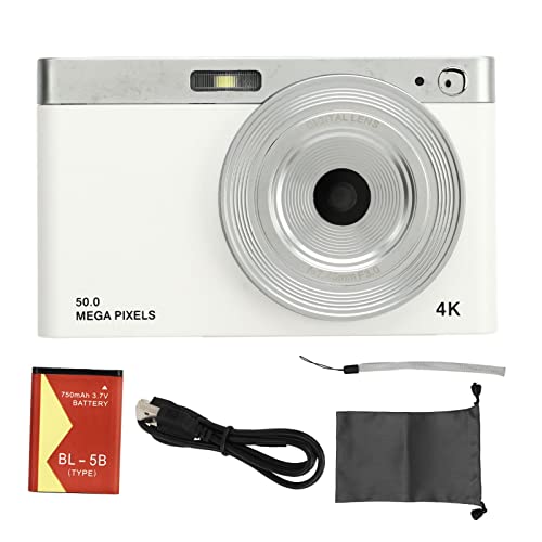 4K HD Digital Camera, 2.88 Inch Digital Camera with 16X Digital Zoom, Builtin Fill Light for Photography