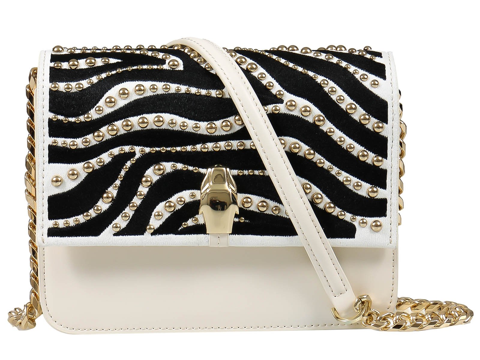 Cavalli Class Roberto GWLPCM 010 Milano Rmx 0 Black/White Medium Shoulder Bag for womens