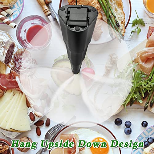 Allinus Fly Fans for Tables, Fly Fan for Outdoor Indoor Keep Flies Away, Portable Fly Spinner for Meal, Party, Picnic, Restaurant, Battery Powered, Hanging Hook, Black