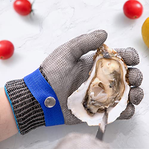 ARCLIBER Level 9 Cut Resistant Glove Stainless Steel Wire Metal Mesh Butcher Glove for Meat Cutting Oyster Shucking Chopping and Peeling