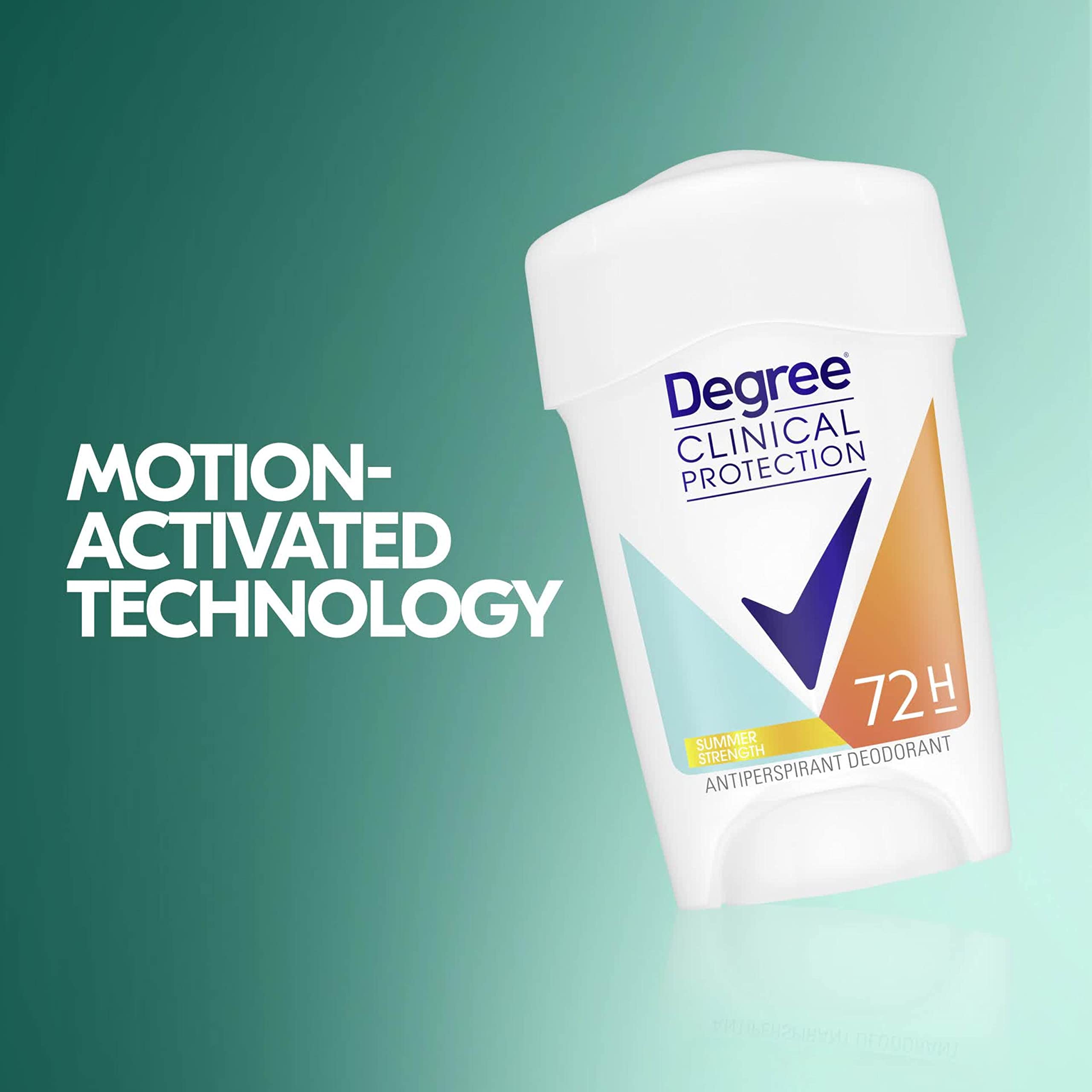 Degree Clinical Protection Antiperspirant Deodorant 72-Hour Sweat & Odor Protection Summer Strength Antiperspirant for Women 1.7 oz