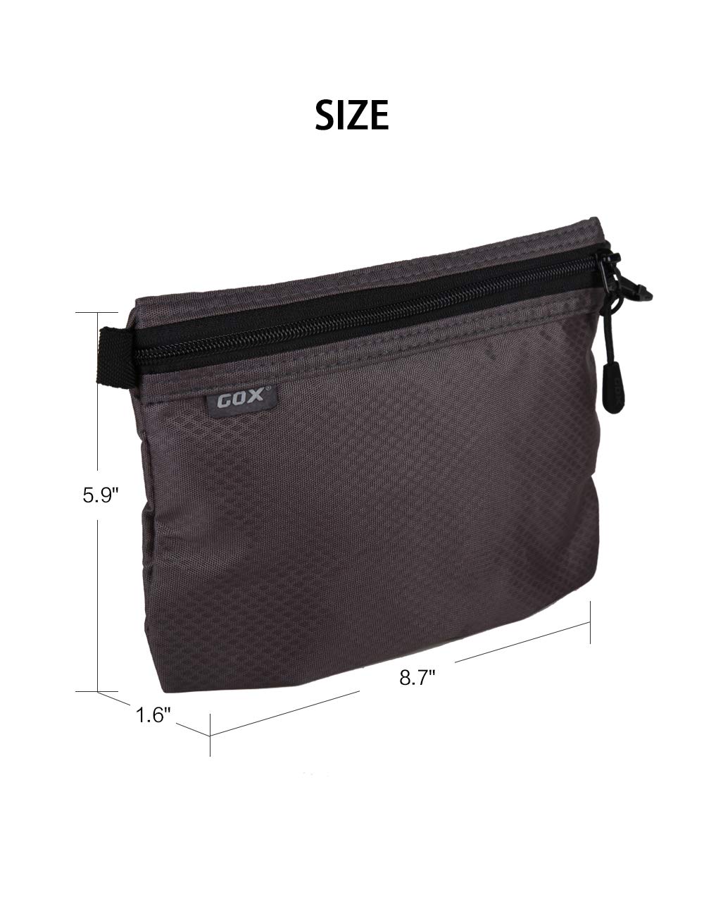 GOX Small Toiletry Bag for Men Bulk Cosmetic Bag Dopp Kit Carry On Zipper Pouch Organization Nylon Packing Sack Waterproof(Grey)