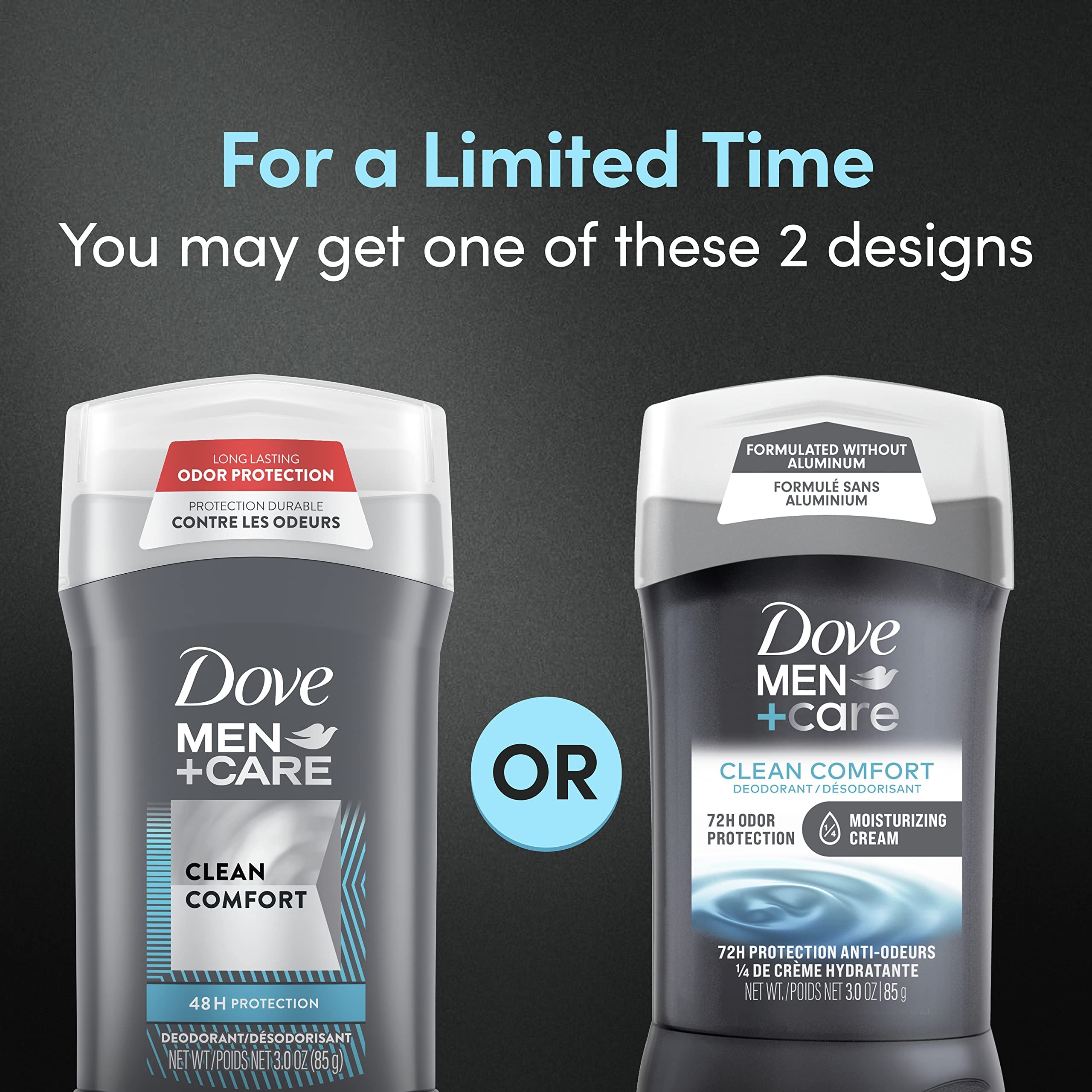 DOVE MEN + CARE Deodorant Stick for Men Clean Comfort Aluminum Free 72-Hour Odor Protection Mens Deodorant with 1/4 Moisturizing Cream 3 oz