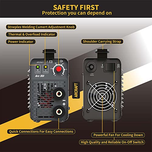 ARCRAFT Stick Welder, Mini and Portable Welding Machine 140A, IGBT Inverter 110/220V Portable ARC MMA Welder Machine with Hot Start, Arc force and Anti-Stick