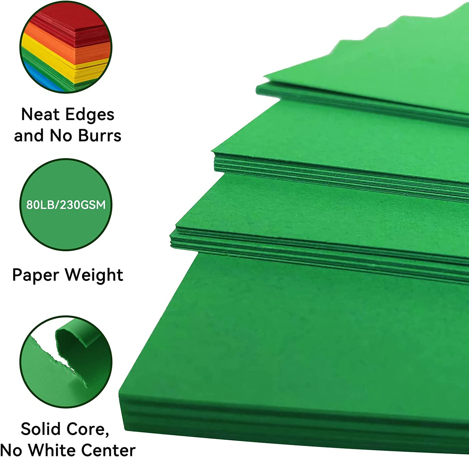 70Sheets Dark Green Cardstock Paper, 8.5 x 11 Card stock for Cricut, Thick Construction Paper for Card Making, Scrapbooking, Craft 90 lb / 250 gsm