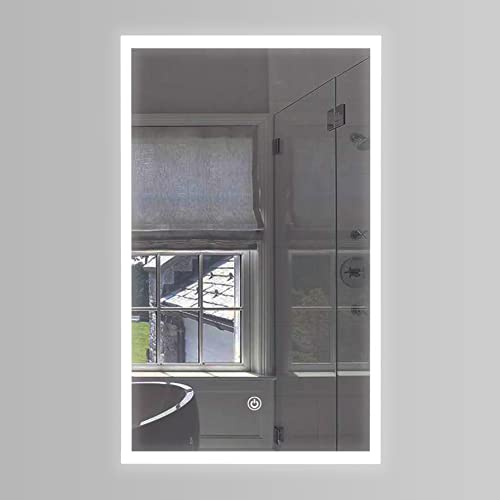 Seenvlog Bathroom Medicine Cabinet with Lights, 15.7" x 27.5" LED Mirror Cabinet, 3-Color Temp, Black Bathroom Storage Cabinet Anti-Fog, Wall Mount