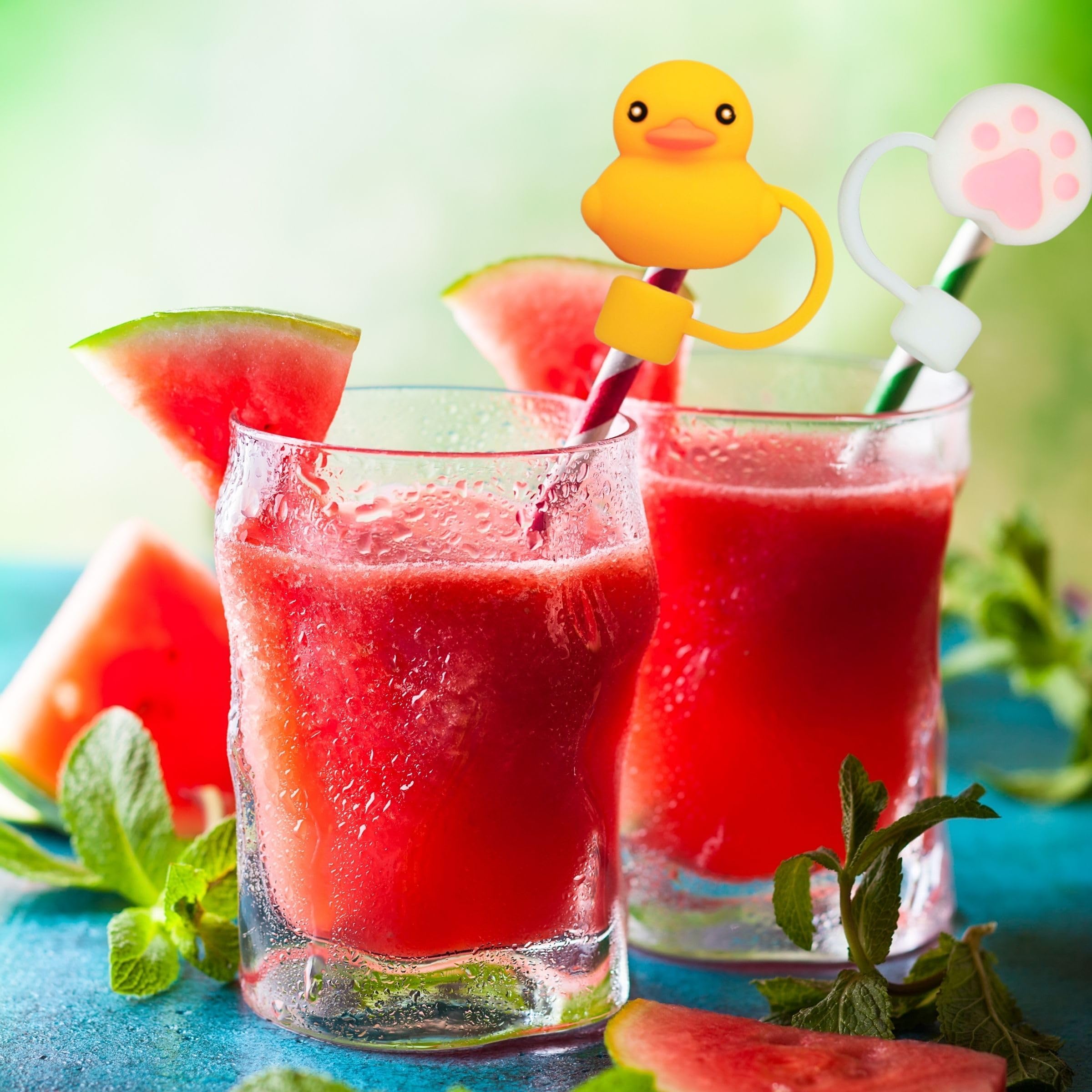 8 Pack Straw Covers, Silicone Animal Themed Straw Toppers For 8mm Straws, Cute Dust-Proof Reusable Straw Tips Lids
