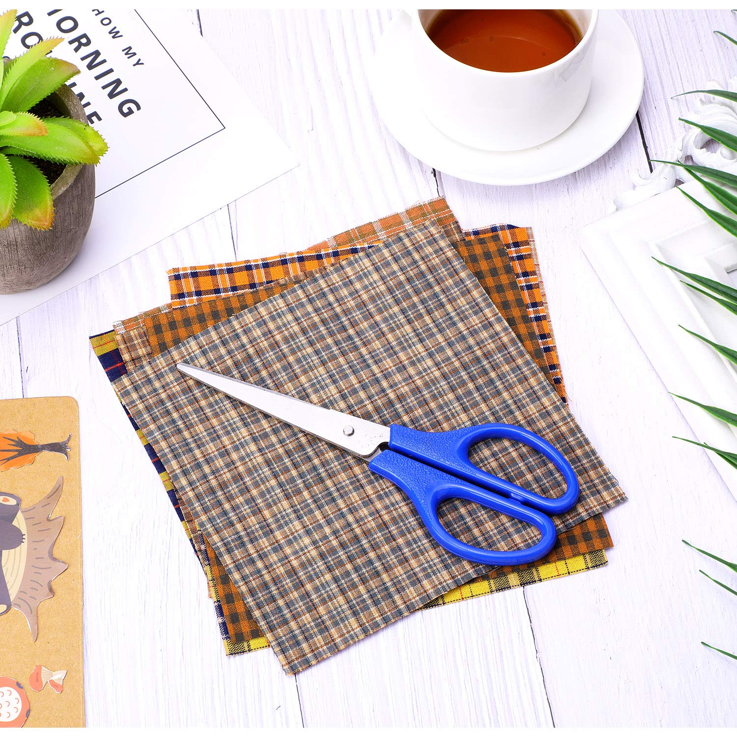 80 Pieces Craft Fabric Precut Homespun Fabric Patchwork 6 Inch Autumn Fabric Square Bundle for Thanksgiving Christmas Scrapbooking Cloth Sewing DIY Crafts Handmade Bags, 20 Styles
